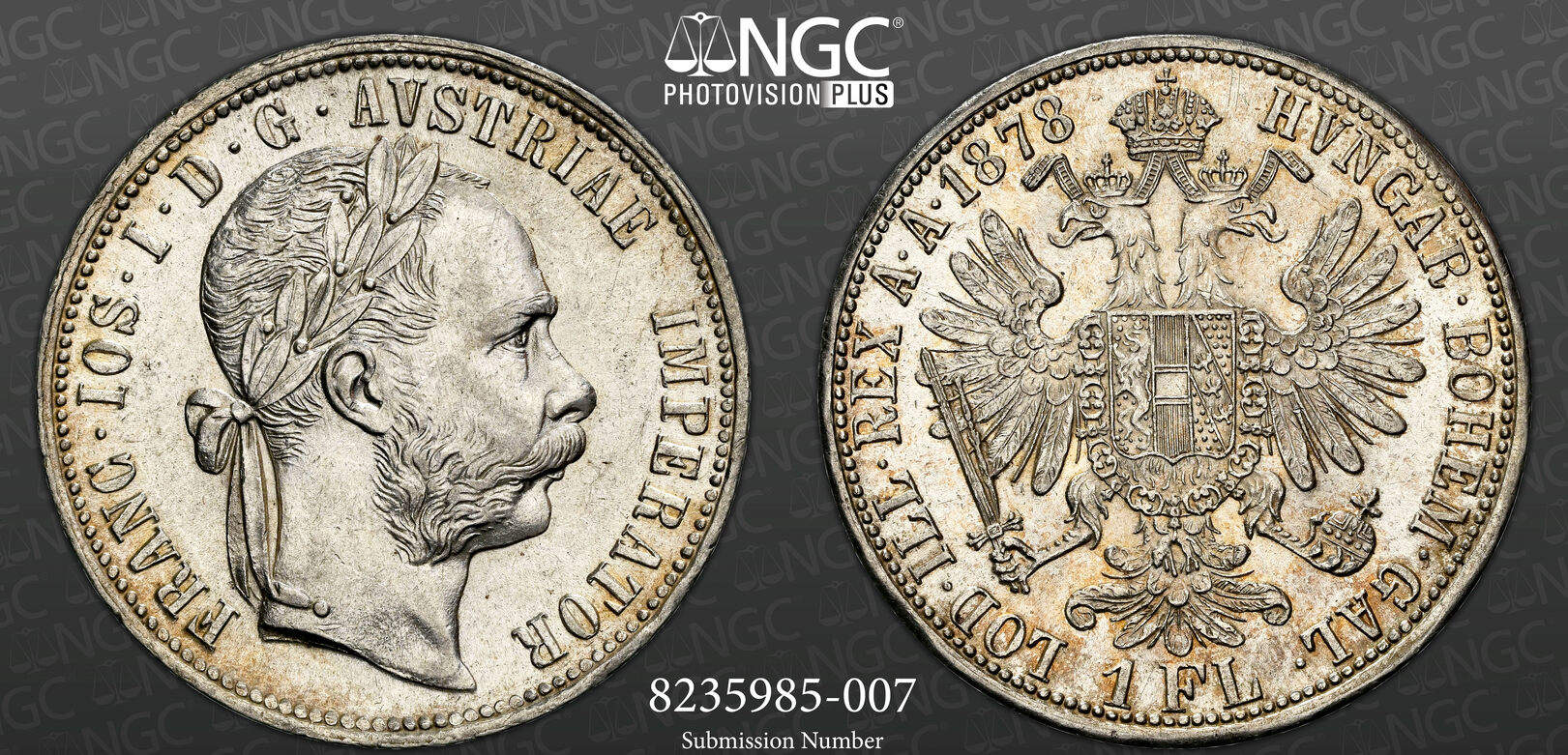 1878 Austria, Franz Josef I. Silver Florin (Gulden) Coin. NGC MS 62 | MA-Shops