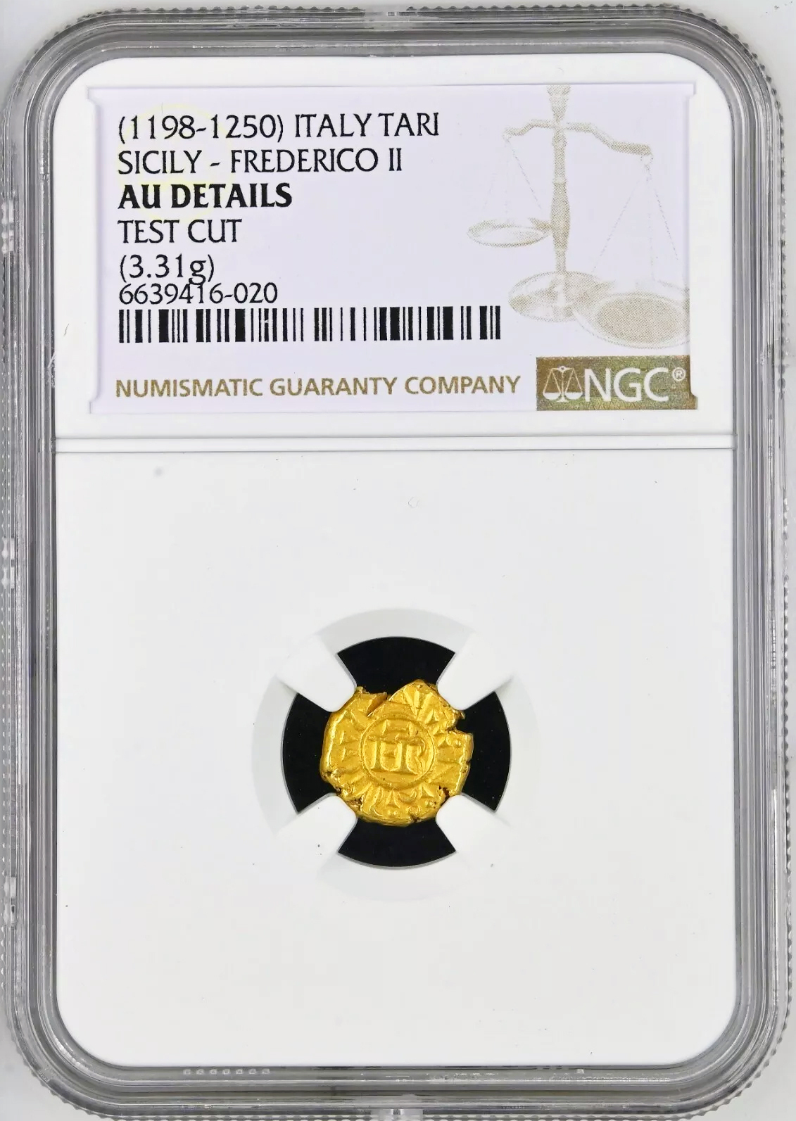 ITALY 3 Tari 1197-1250 AD Sicily, Frederick I. Gold Multiple Tari Coin ...