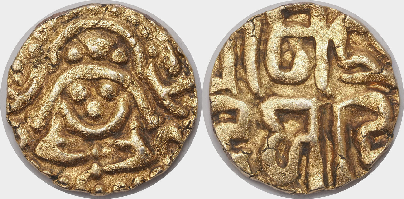 INDIA 1015-1040 Kalachuris of Tripuri, Gangeyadeva. Debased Gold Dinar ...