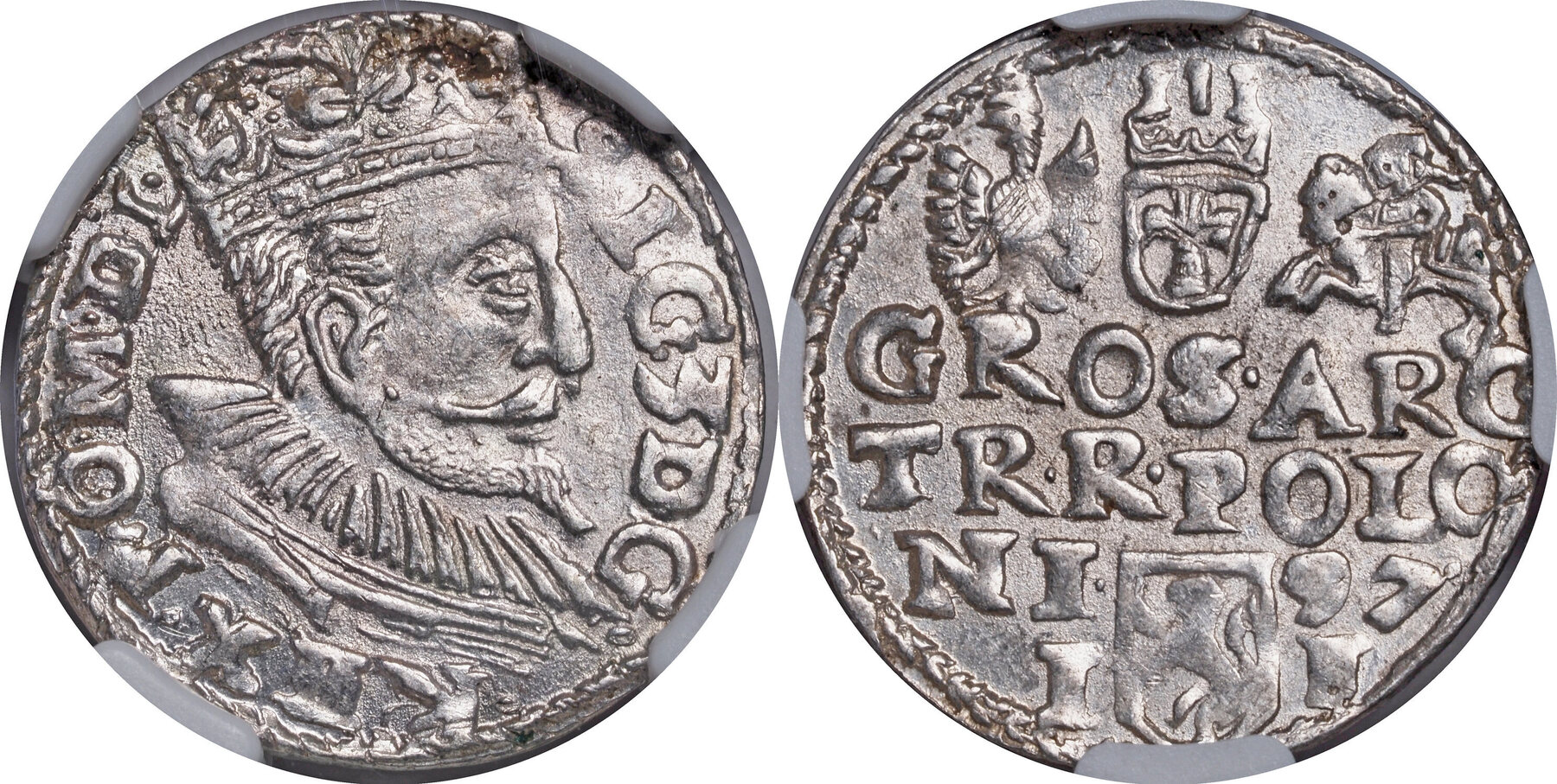 POLAND 3 Grosze (Trojak) 1597 Sigismund III Vasa. Silver Trojak Coin ...