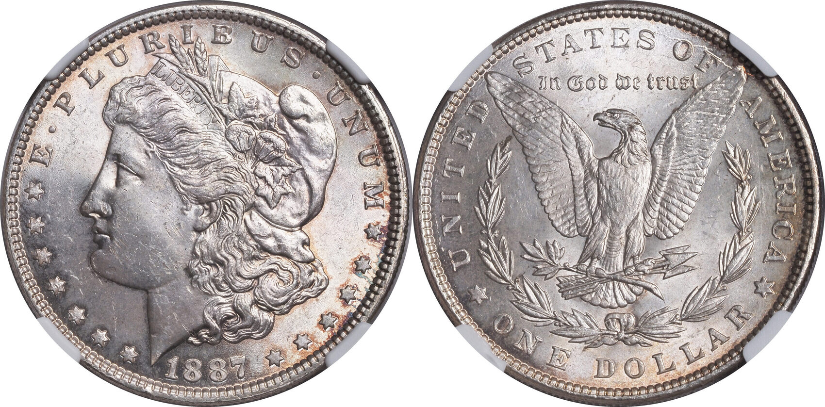 USA $1 SILVER DOLLAR 1887-P Silver Morgan Dollar Coin. NGC MS 63 | MA-Shops