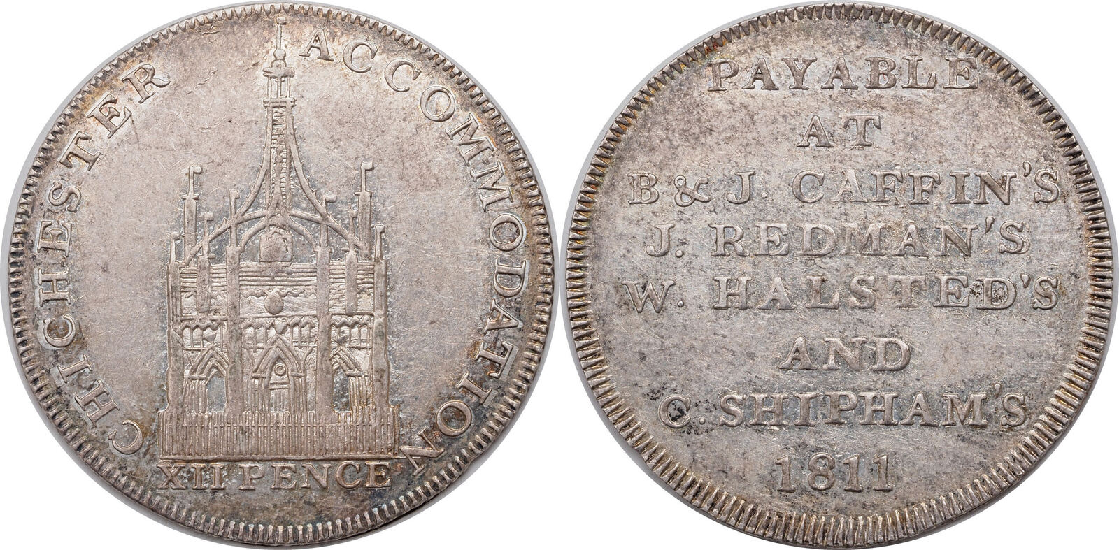 Great Britain 1811 Sussex, Chichester. Silver Shilling Token Coin. XF ...