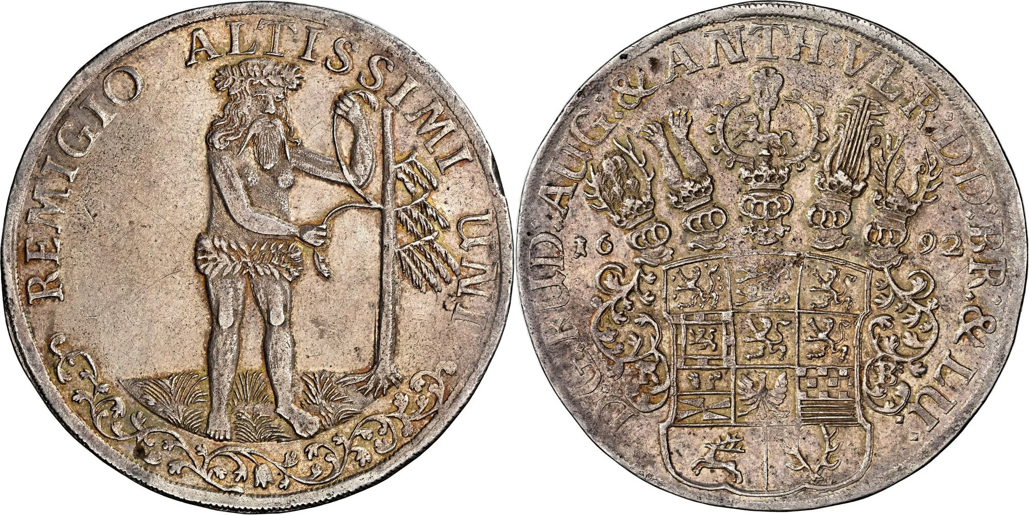 TALER 1692 RB Brunswick-Wolfenbuttel, Rudolph Augustus & Anton Ulrich ...