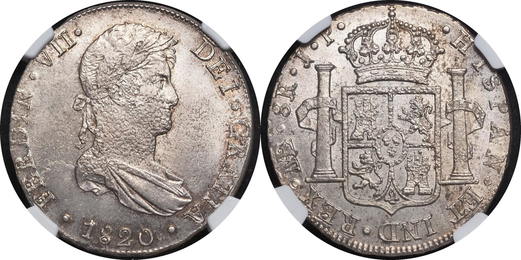 PERU 1820 LIMA JP Ferdinand VII. Spanish Colonial Silver 8 Reales Coin ...