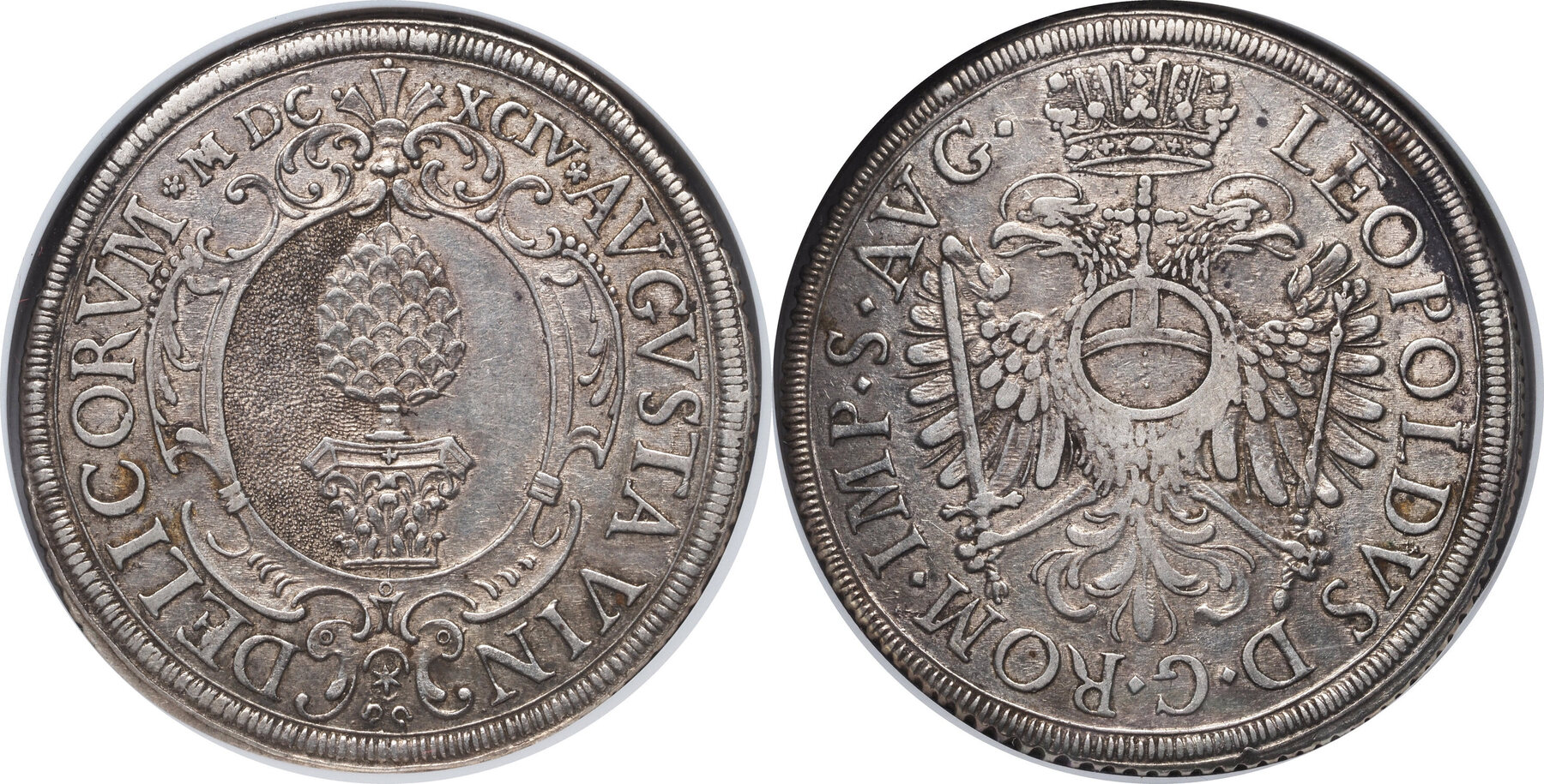 GERMANY TALER 1694 Augsburg (Free City), Leopold I. Silver Thaler Coin. NGC AU 55 | MA-Shops