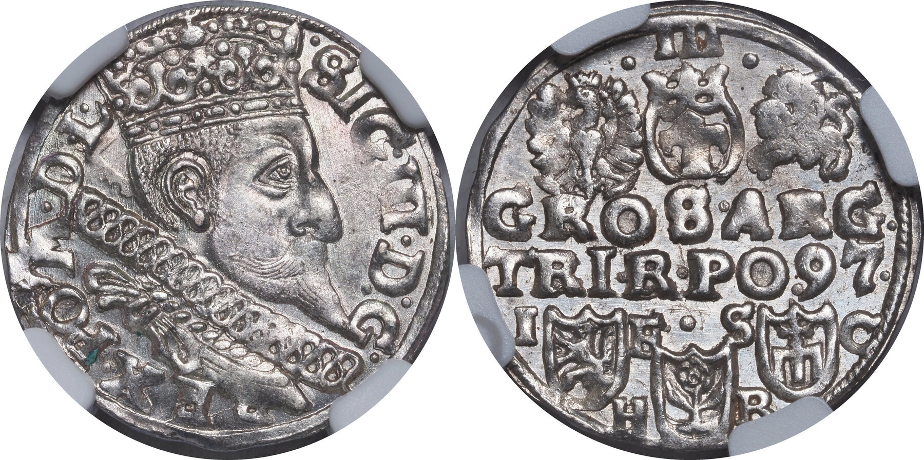 POLAND 3 Grosze (Trojak) 1597 Sigismund III Vasa. Silver Trojak (3 ...