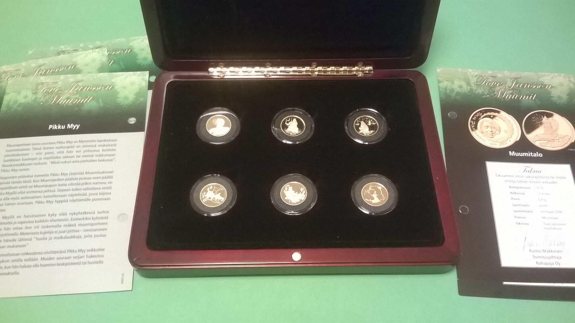 Finland Official Muumin 6 gold coin set by Finnish Mint, Tove Jansson ...