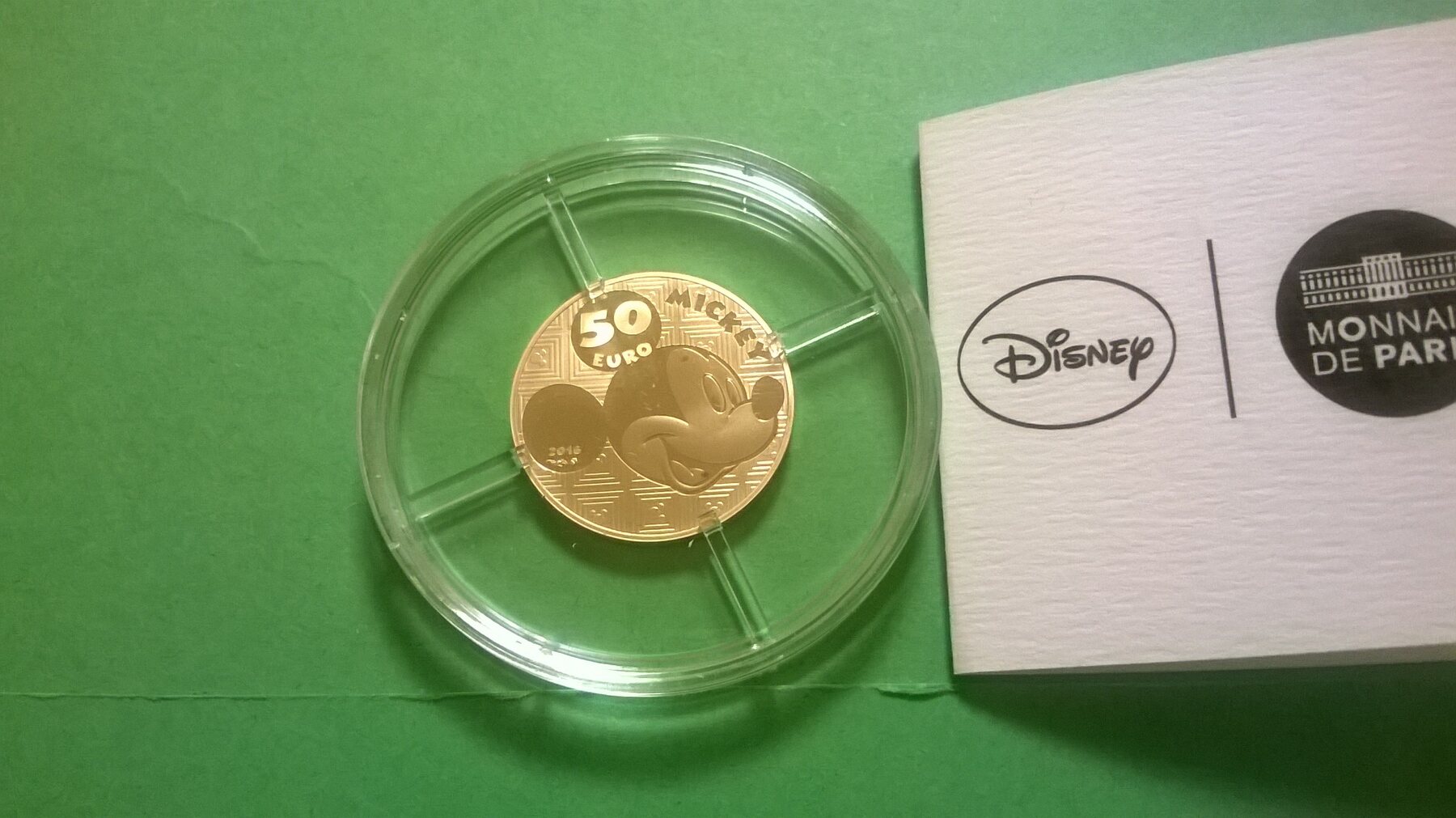 Frankreich, France, 50 Euro 2016 Mickey Mouse, Disney,1/4 0z. Unze Gold ...