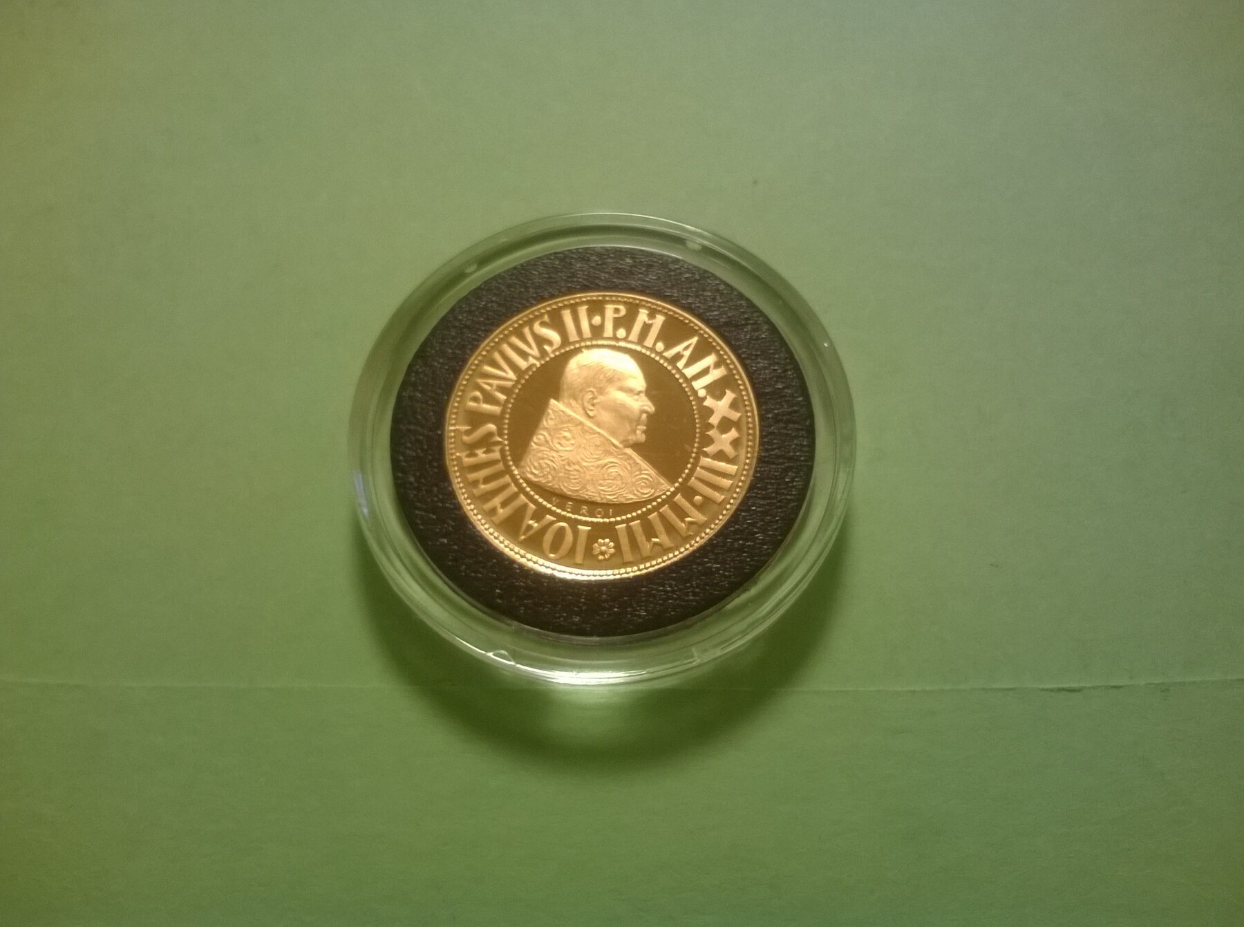 Vatikan, Vatican 2001 Last Vatican 50000 Lire Gold coin. Pope Paulus II ...