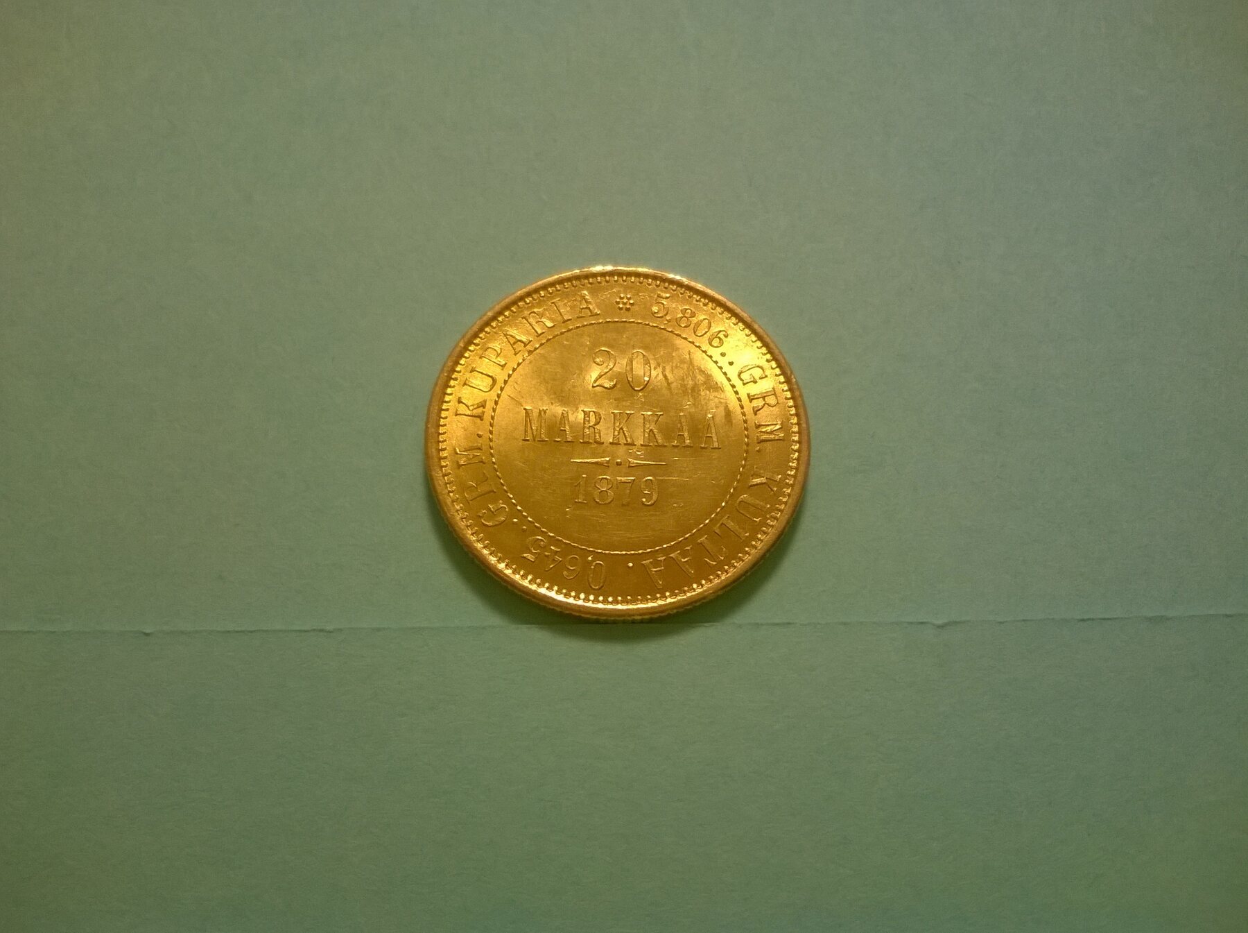 20 markkaa Finland old gold coin 1879, quite good quality. | MA-Shops