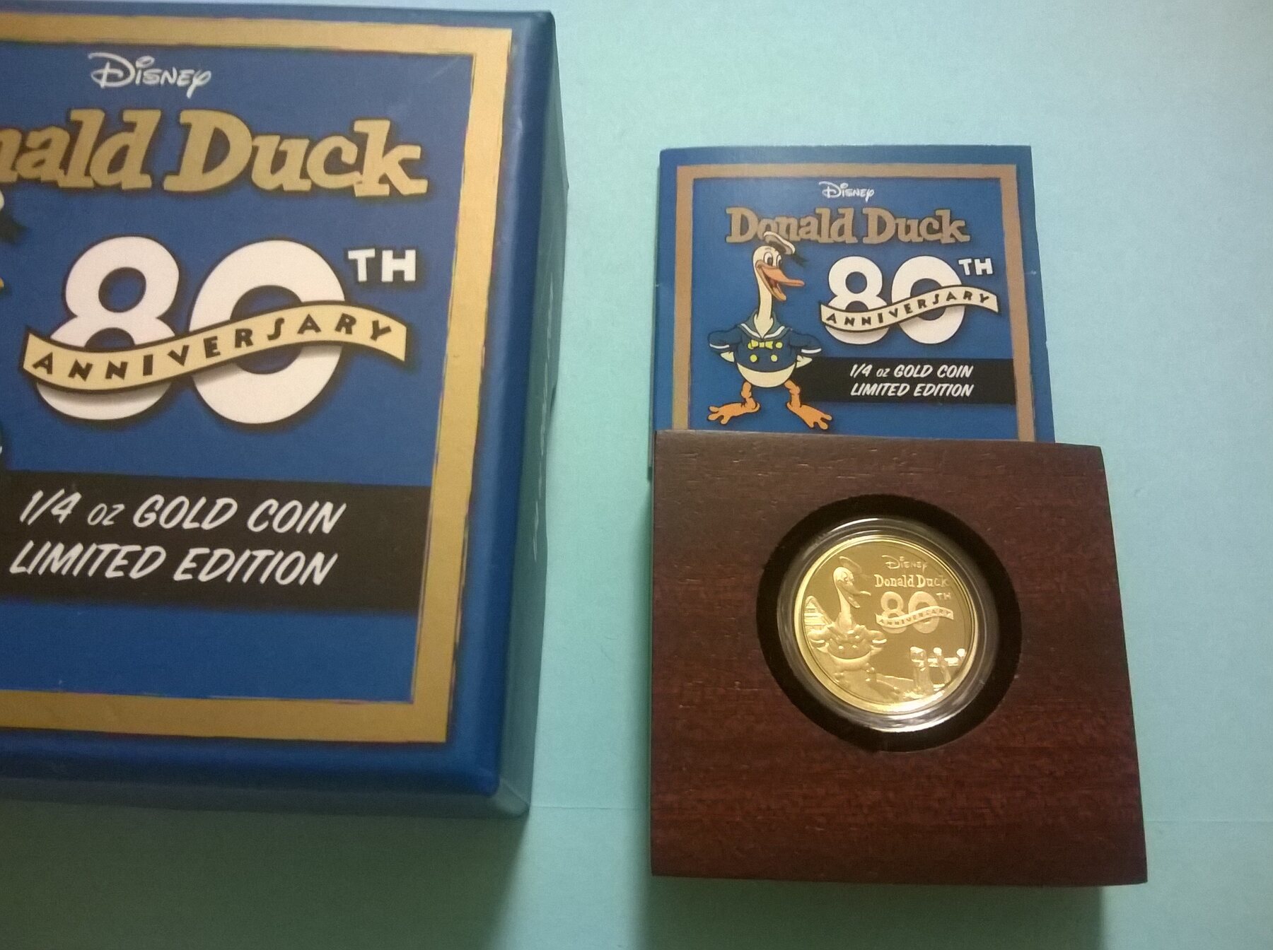 New Zealand / Niue 25 Dollars 2014 Official Disney gold coin 1/4 oz ...