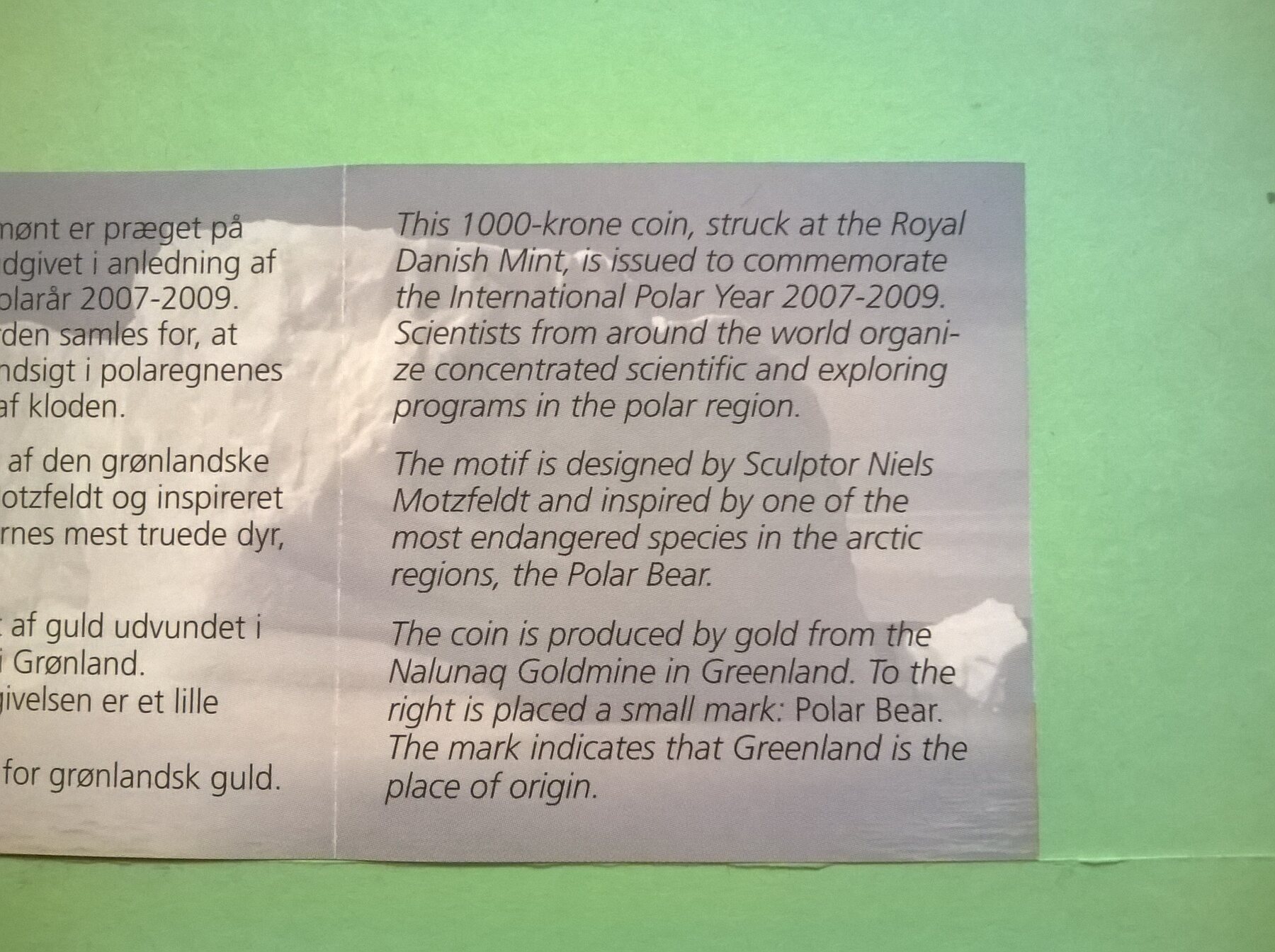 Greenland, Denmark 1000 Kroner 2007 Only Greenland gold coin by Royal ...