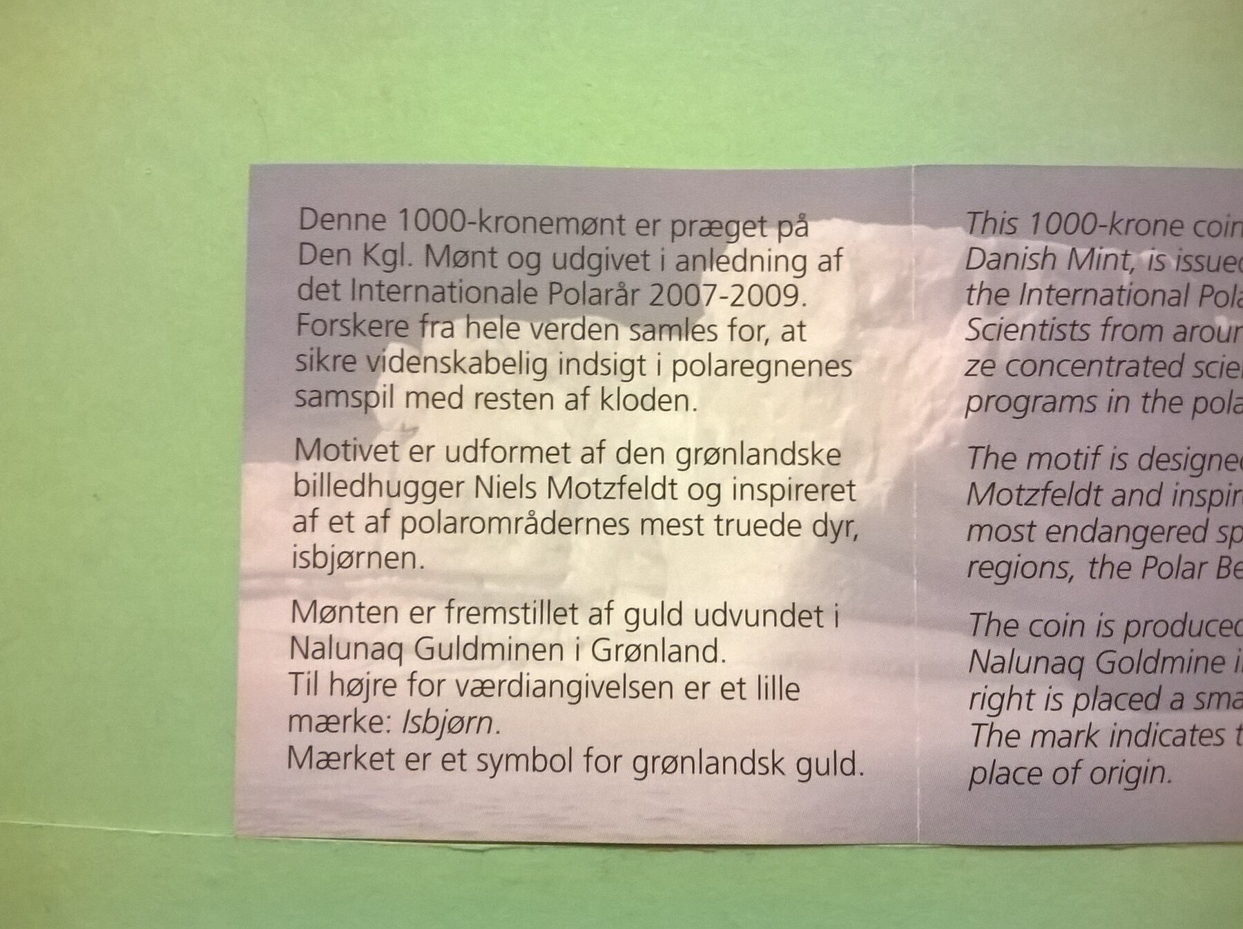 Greenland, Denmark 1000 Kroner 2007 Only Greenland gold coin by Royal ...