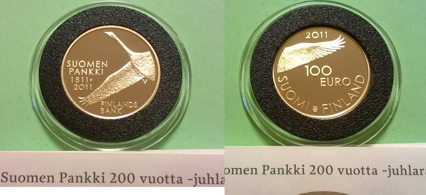 Finland, Finnland 2011 Bank of Finland 200 Years, 100 Euro Gold Coin ...
