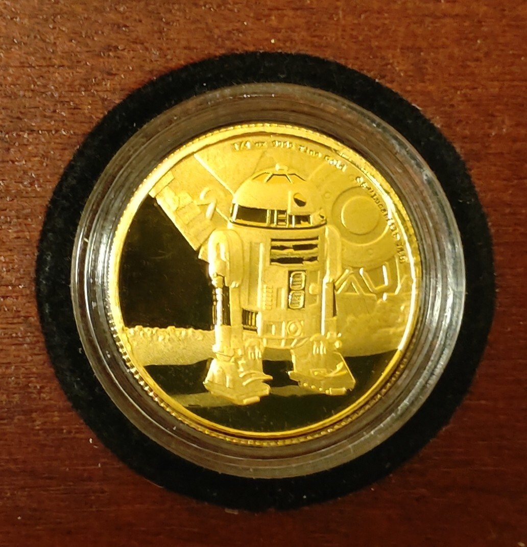 New Zealand / Niue 25 Dollars 2016 Star Wars R2-D2 gold coin 1/4 oz ...