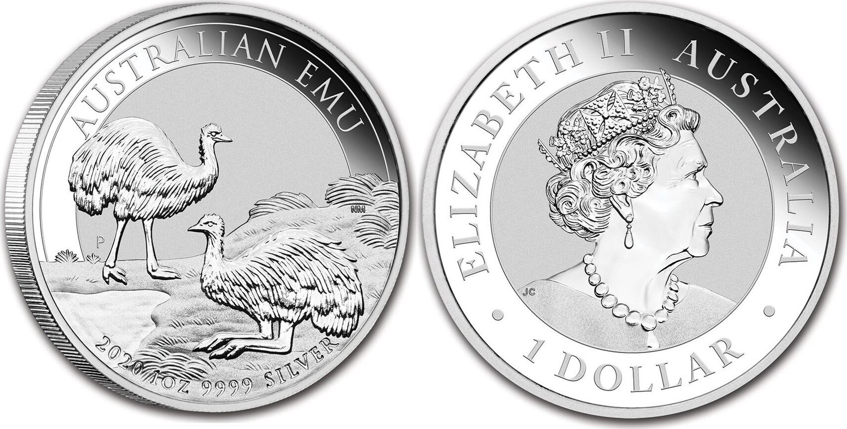Australien 1 Dollar 2020 Perth Mint Australian Emu 1 oz Silvercoin ...