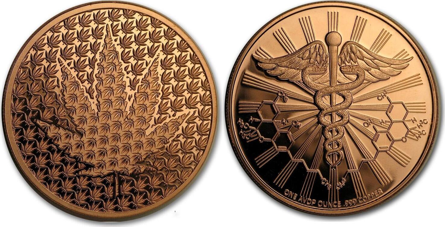 USA 2020 1 oz Copper Round - Cannabis Forever Brilliant Uncirculated ...