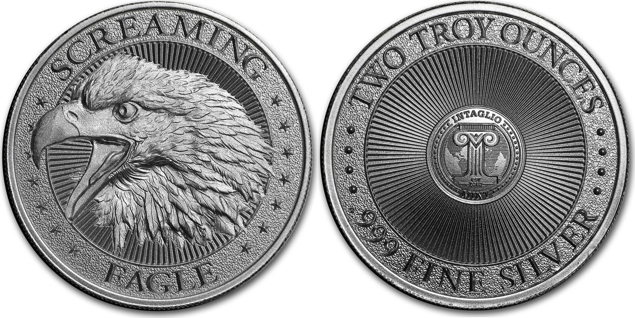 2018 2 oz Silver Coin Silver Screaming American Eagle High Relief ...