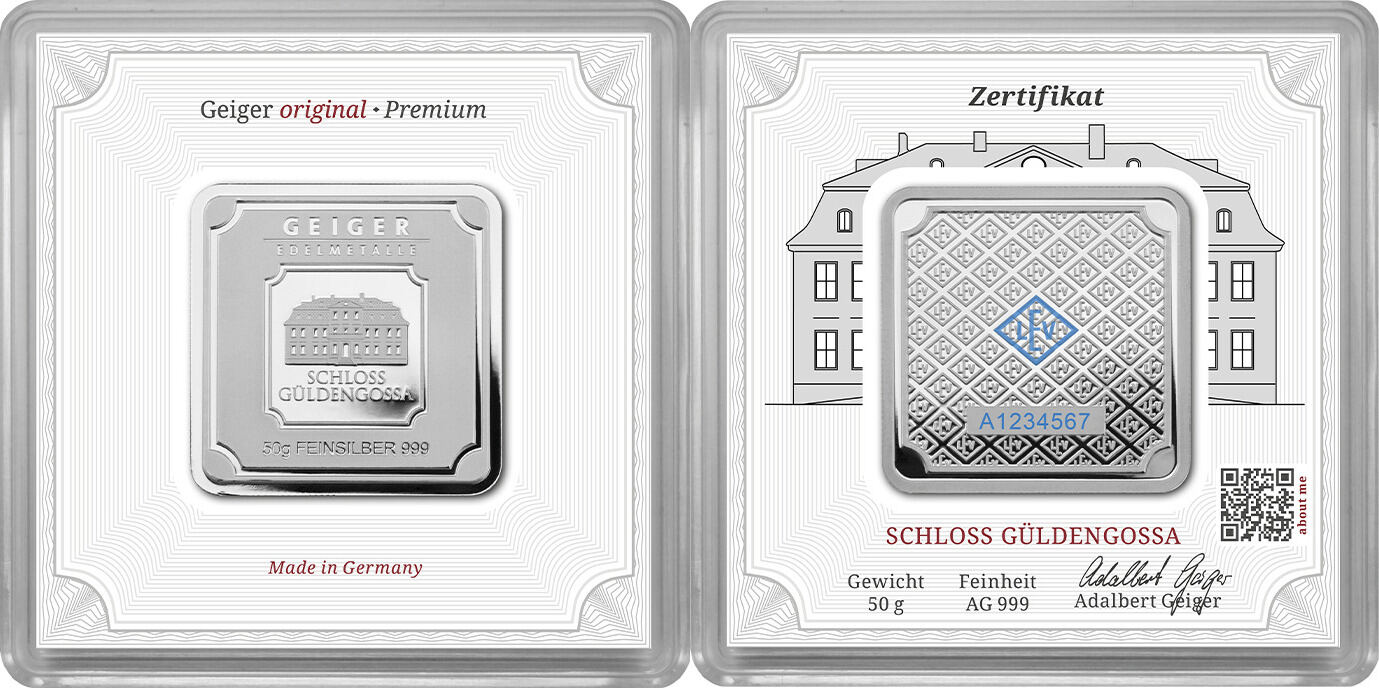 Deutschland 2020 Silver bar Geiger 50 grams 999 silver certified in box ...