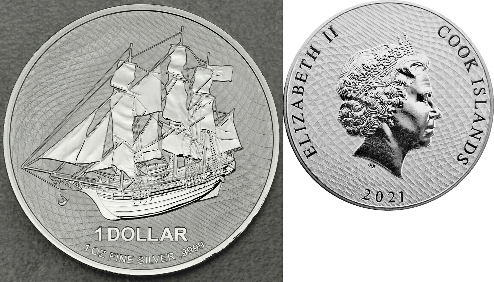 1 Dollar 2021 Cook Islands Bounty New Generation 1 oz Silvercoin ...