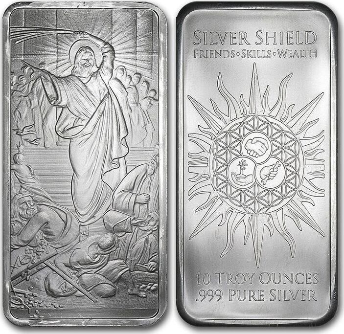 USA 2021 Golden State Mint Jesus Clears the Temple Silver Bar Silver ...