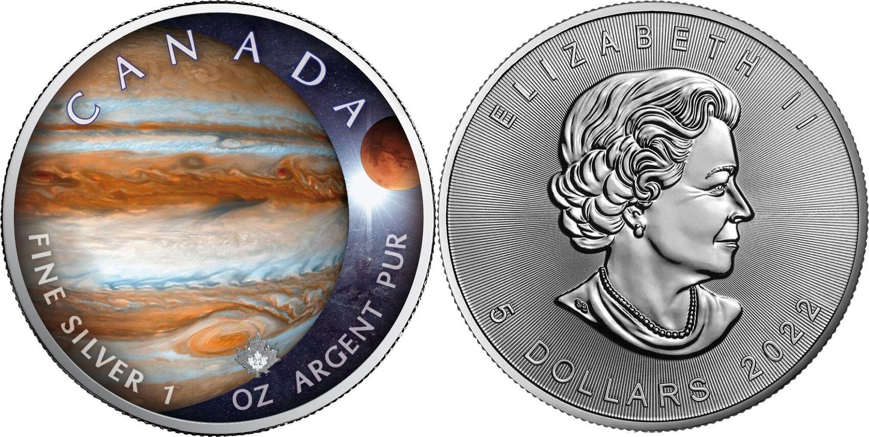 Kanada 5 CAD 2022 Royal Canadian Mint Solar System Jupiter (6) 1 oz ...