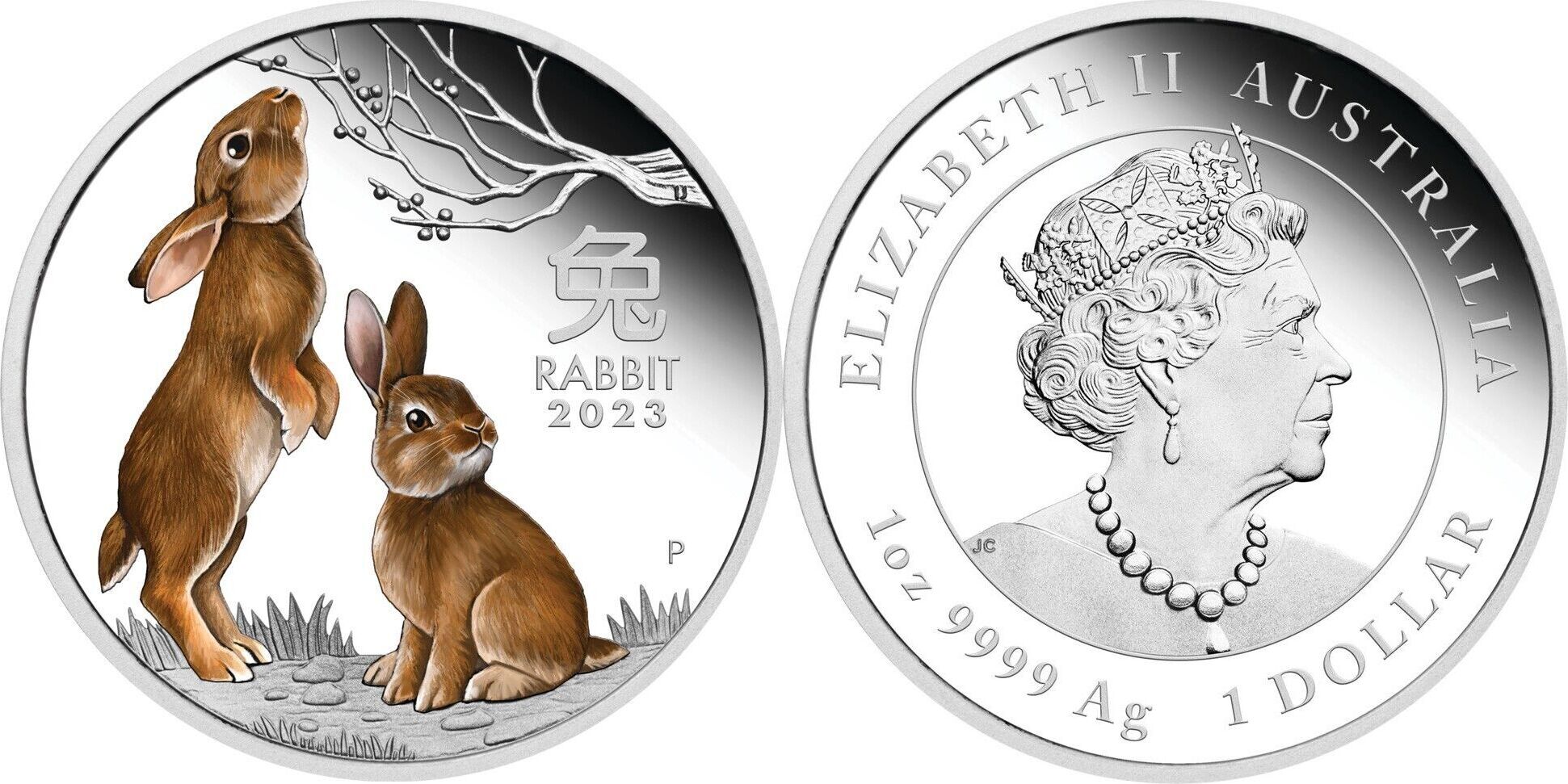 Perth Mint Australia Lunar III Rabbit 2023 PP Proof colored color ...