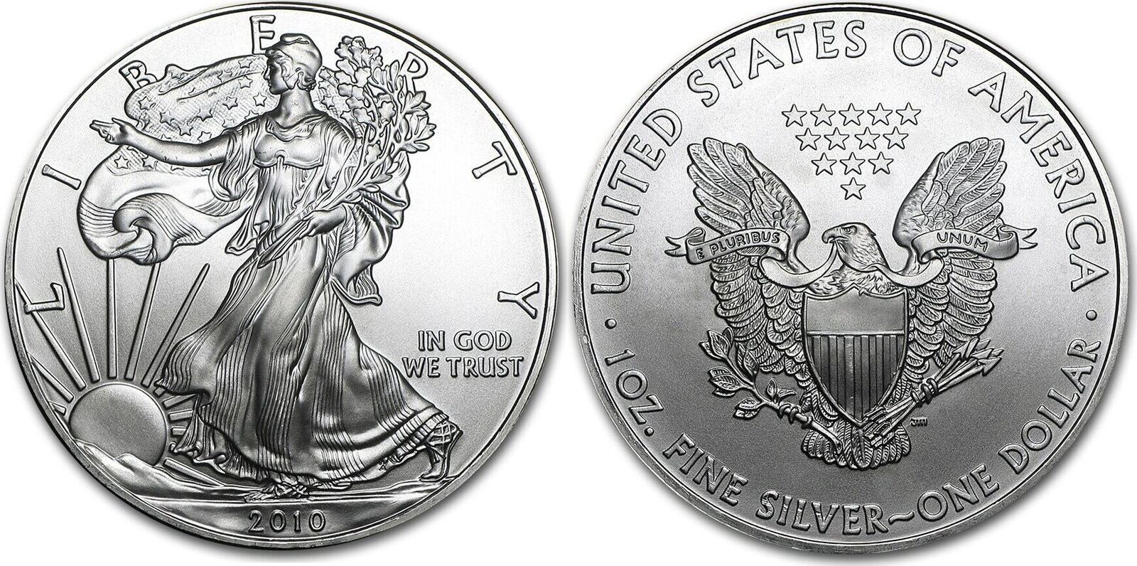 American Silver Eagle USA 1 oz Silver 2010 Silver Silver coin Brilliant ...