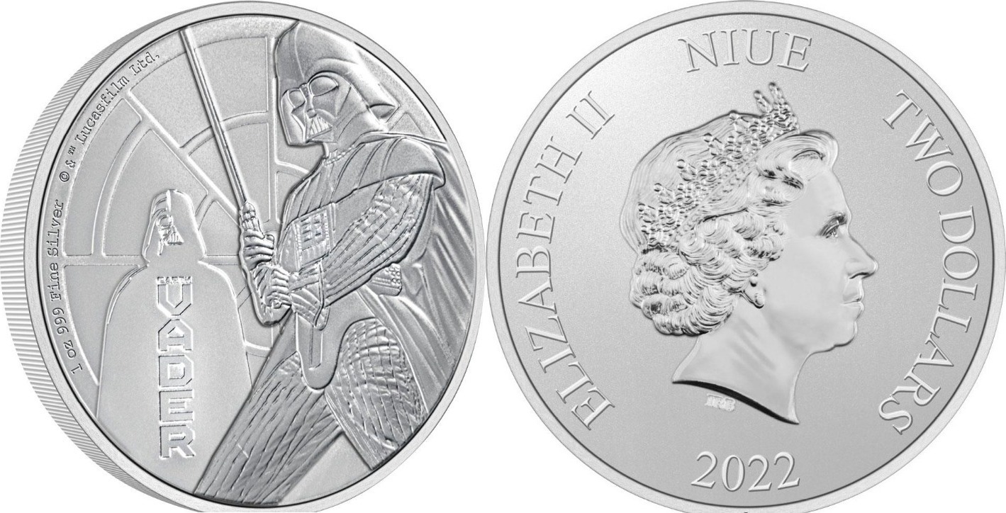 New Zealand Mint Niue Star Wars™ Darth Vader™ 2$ 2 Dollar 2022 1 oz 999 ...