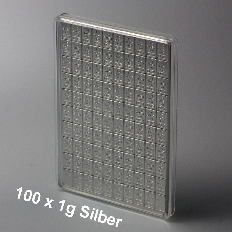 Schweiz 2023 100 x 1 gram 999 silver fine silver silver bars silver bar ...