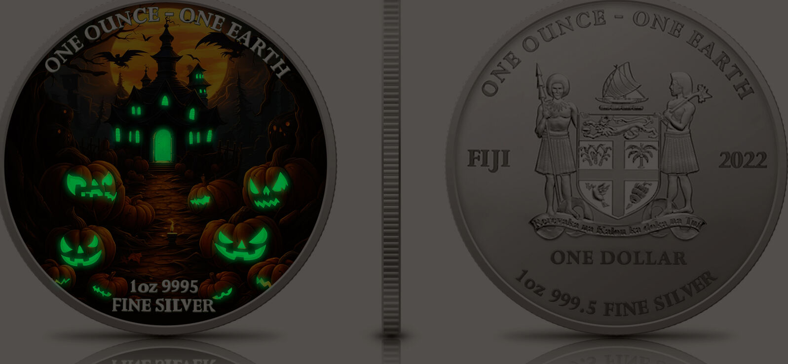 2022 Fiji Earth Halloween Haunted House Silver Coin 1 oz Silver 999 ...