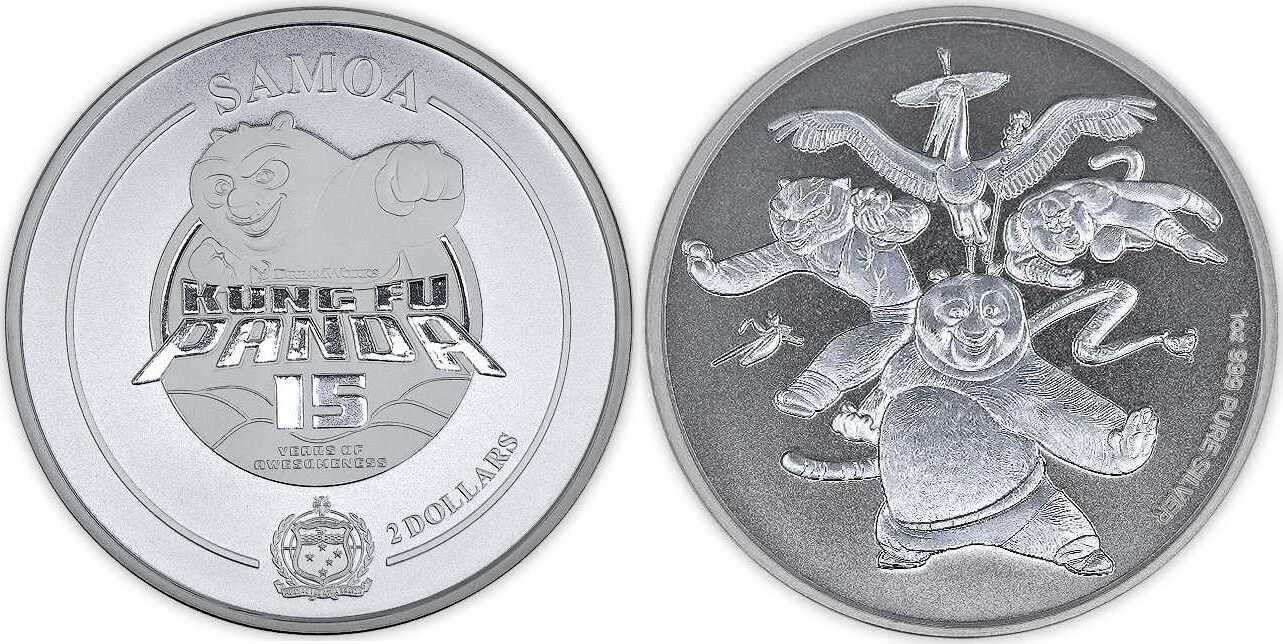 5 Dollar 2023 Kung Fu Panda 1 oz 999 Silver Samoa Brilliant ...
