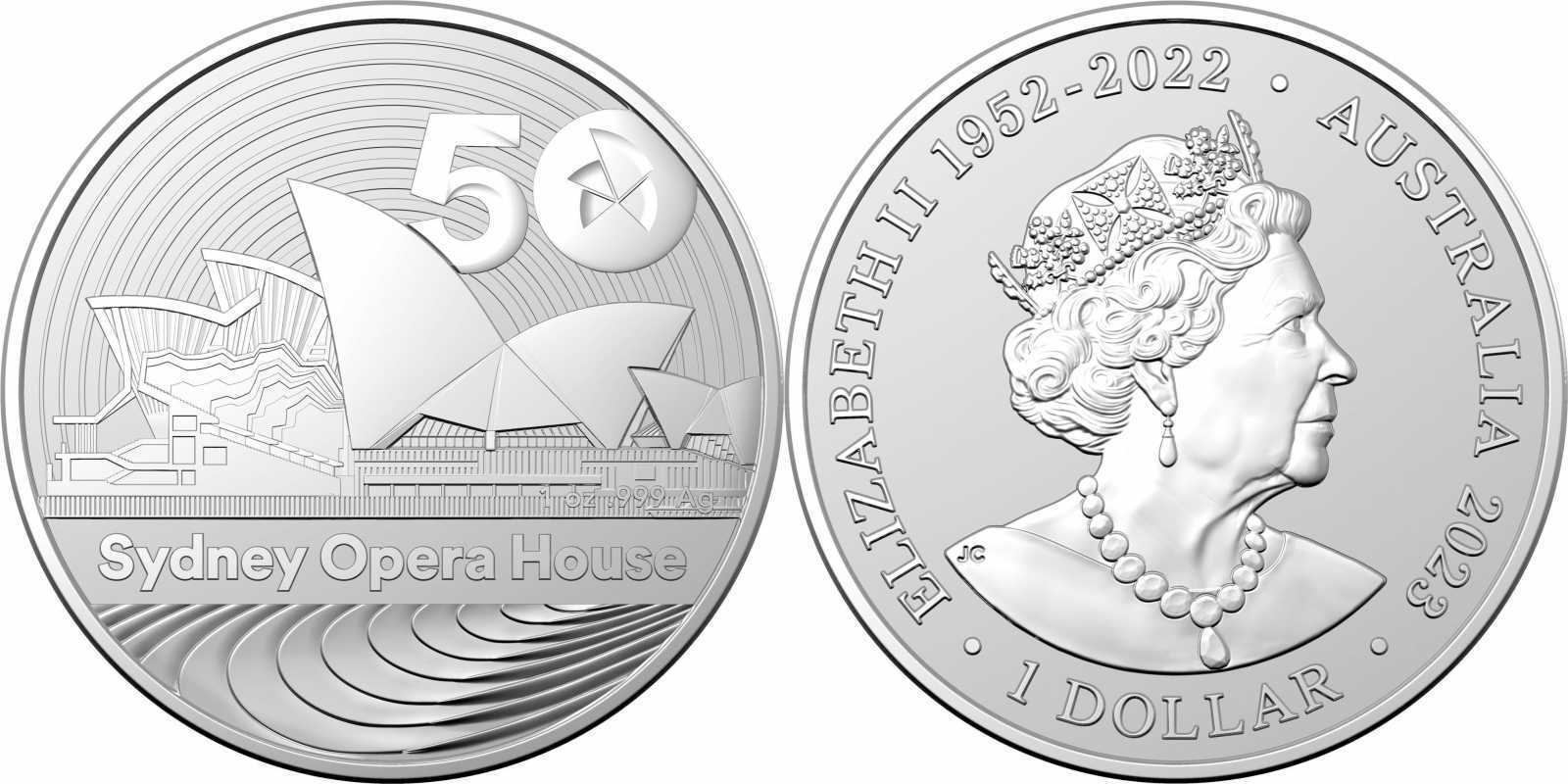 Australien 1 Dollar 2023 Sydney Opera House 50th Anniversary Silver ...