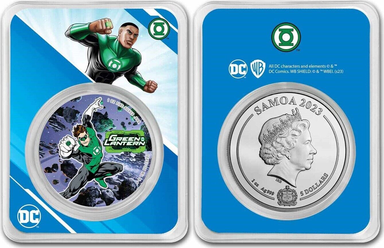 Green Lantern™ DC Comics™ 2023 Silver Coin 1 oz Samoa Color Silver 999 ...