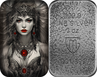 Polen Freya Silver Bar (1st) 2 oz Goddess Cast Ingot Silver Germania ...