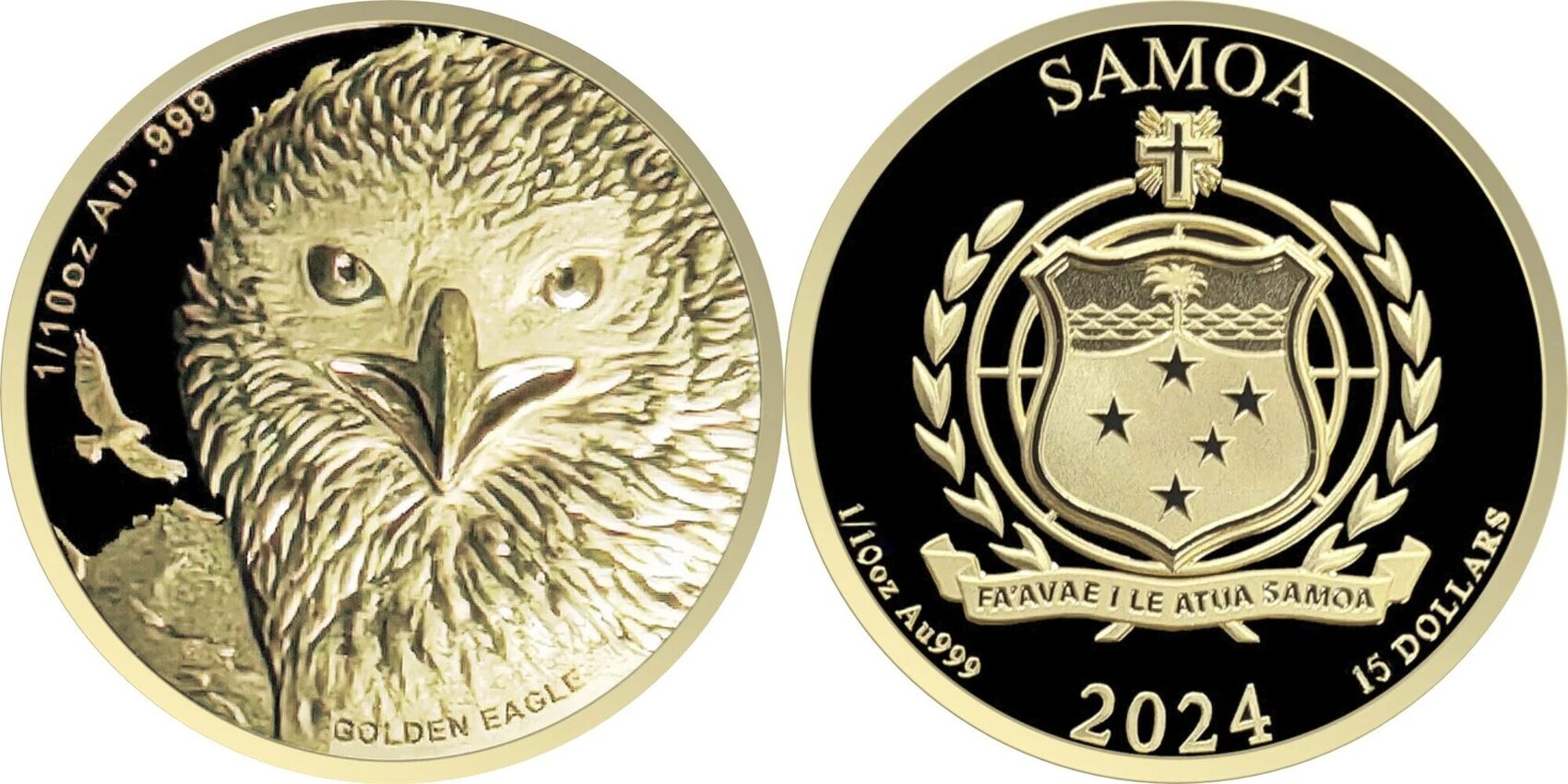 2024 Samoa Golden Eagle Gold Coin 1/10 oz Golden Eagle Gold 999.9 ...