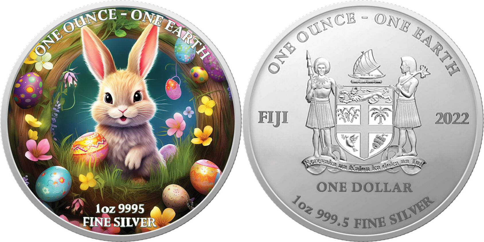 Fidschi Fiji Earth Easter Bunny 1 oz 2022 Silver 999 Easter Bunny ...