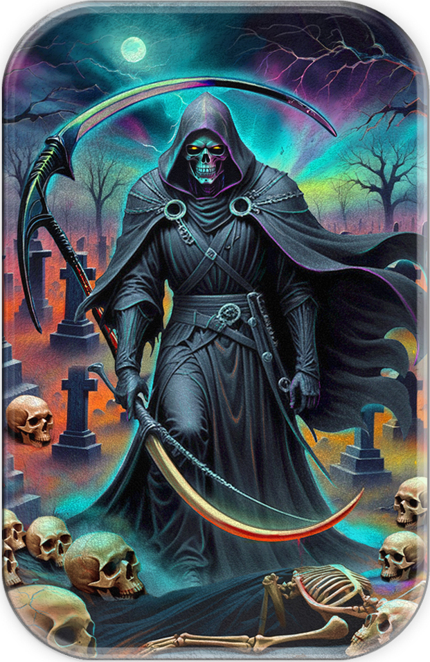 Polen Silberbarren Grim Reaper 2 oz Gussbarren 2024 Antik Farbe ...