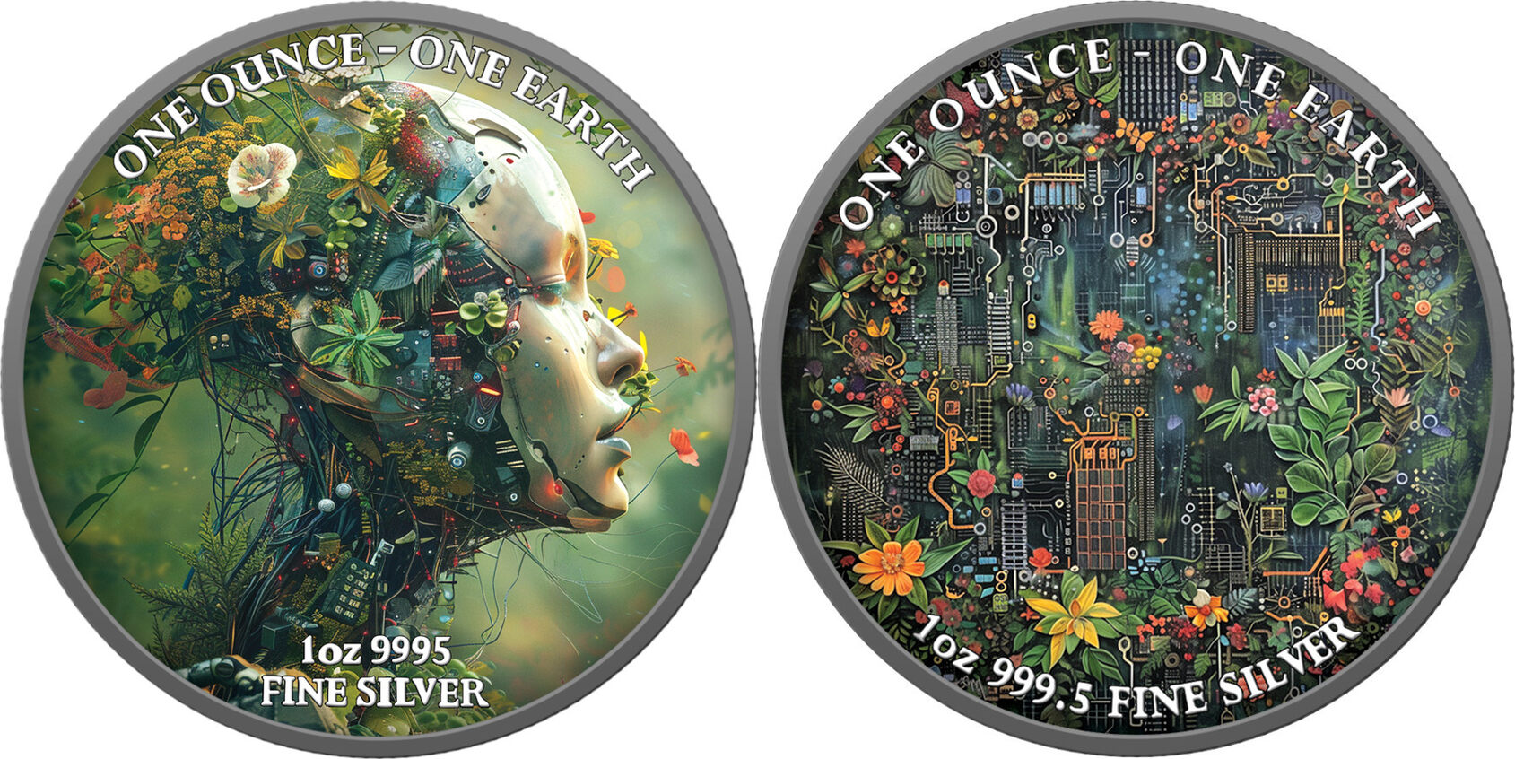 Fidschi 1 Dollar Silver coin Fiji Earth - Artificial Intelligence II ...