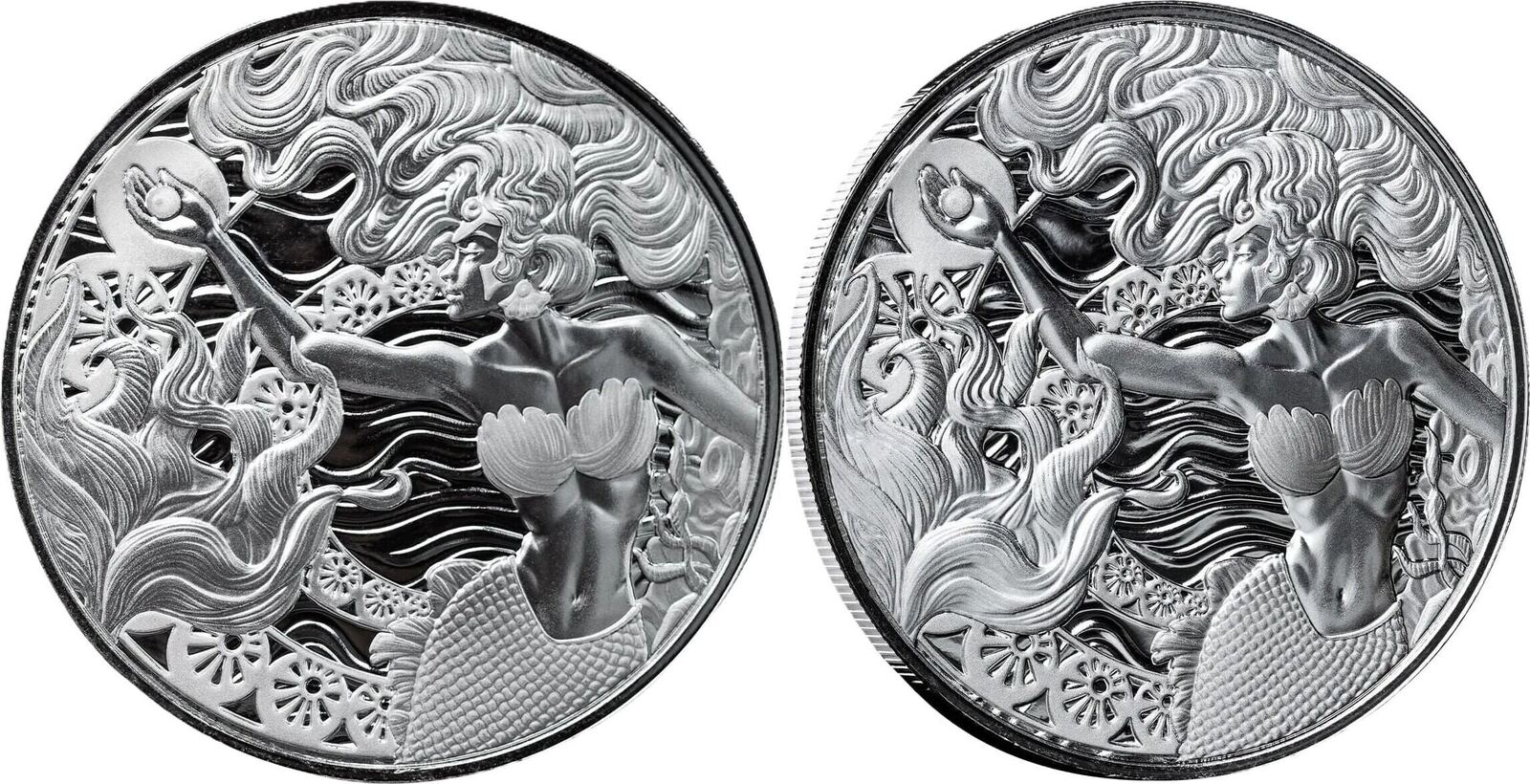 Samoa 2 Tala Silver coin 1 oz Mermaid and Pearl Mermaid and Pearl 2025 ...