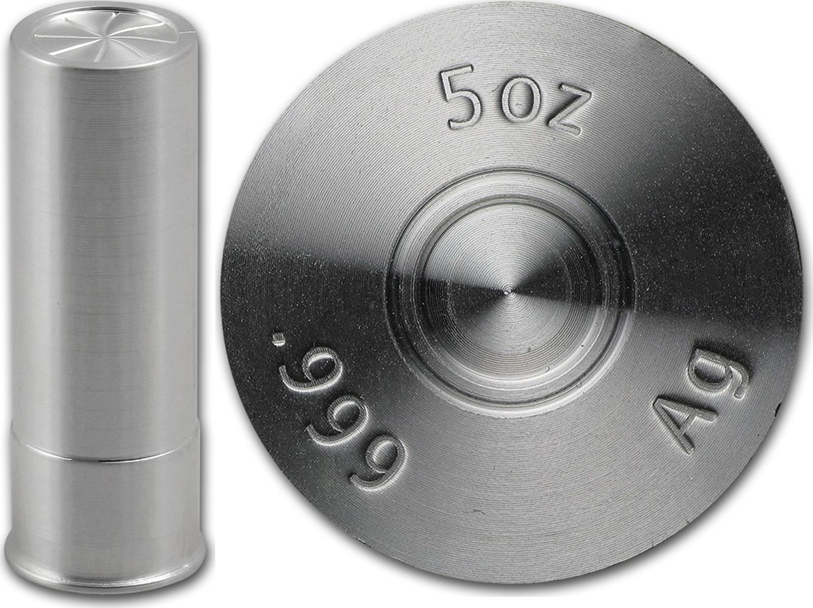 USA 2018 5 oz Silver Shotgun Shell - 12 Gauge Bullet Brilliant ...