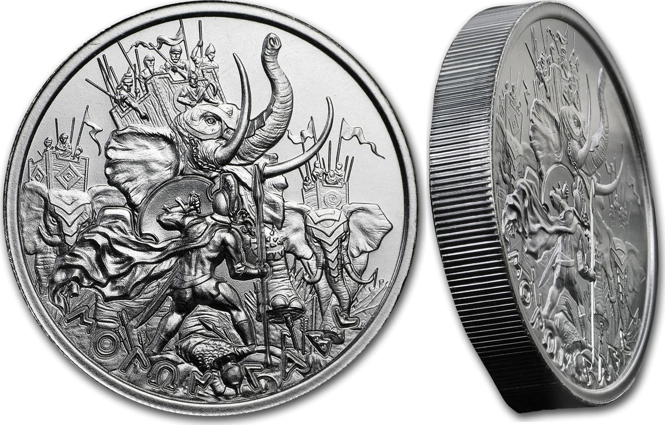 USA 2019 Intaglio Mint Molon Labe Warrior Fourth Issue 2 oz Silver ...