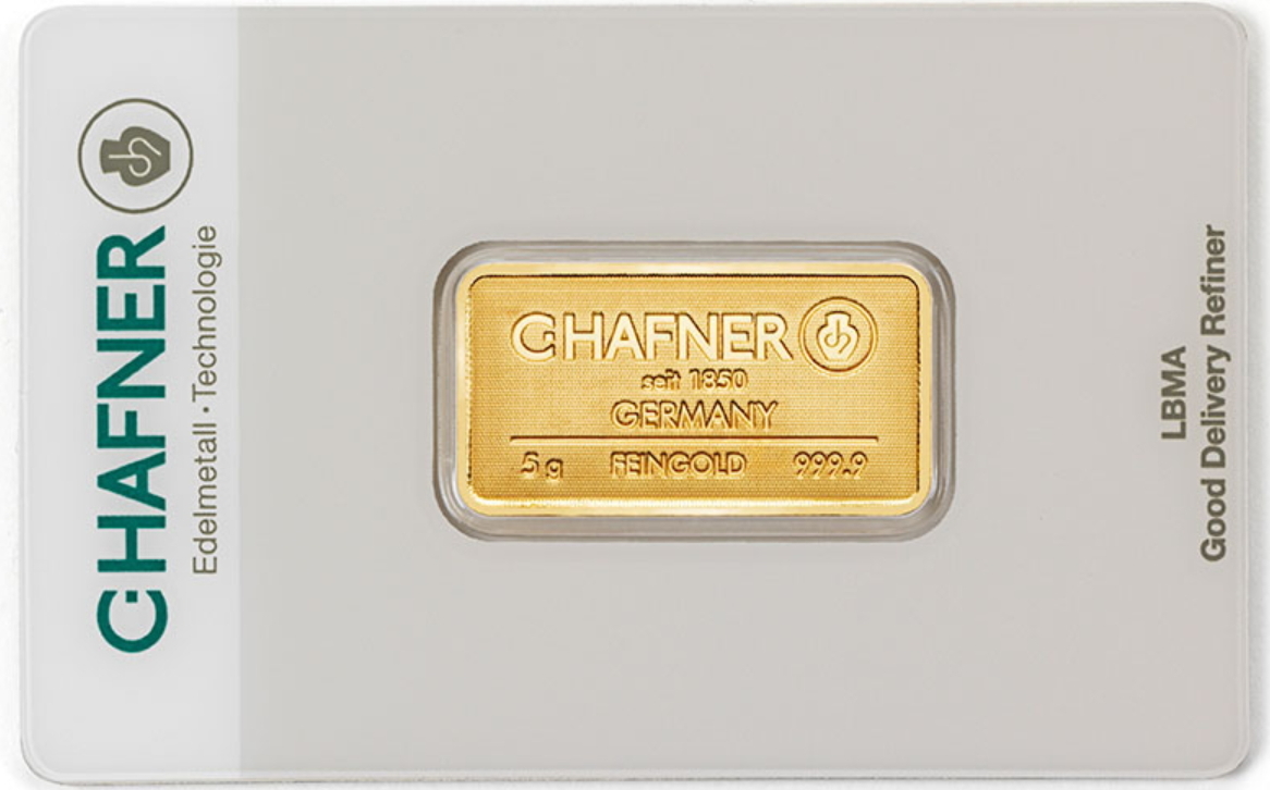 Deutschland 2024 C. Hafner Gold Goldbar in Blister with Serialnumber ...