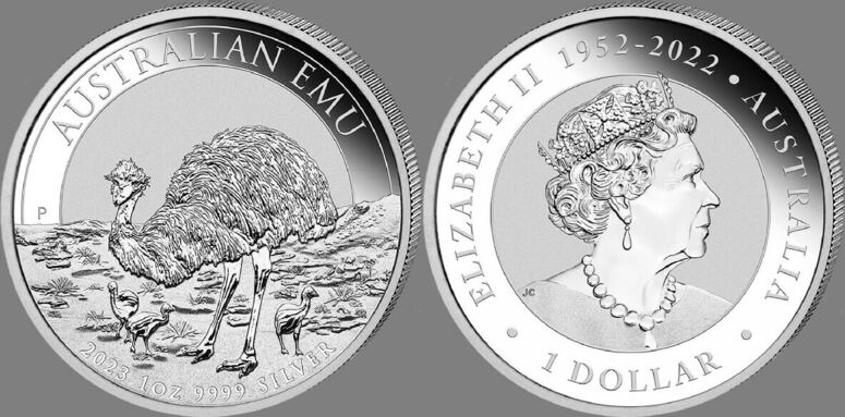 Australien 1 Dollar Silver coin Emu 2023 1oz Australian Emu Australia ...