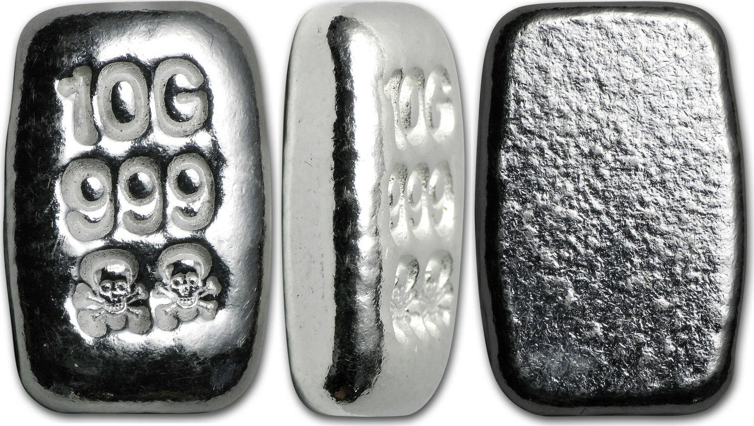 USA Atlantis Mint Skull Bones 10 Gram Silverbar Uncirculated | MA-Shops