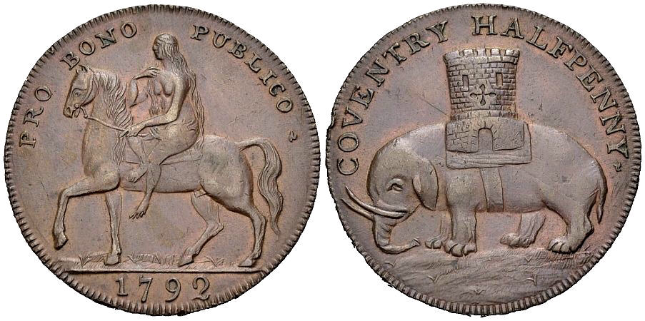 COVENTRY Halfpenny-Token 1792 Lady Godiva EF | MA-Shops