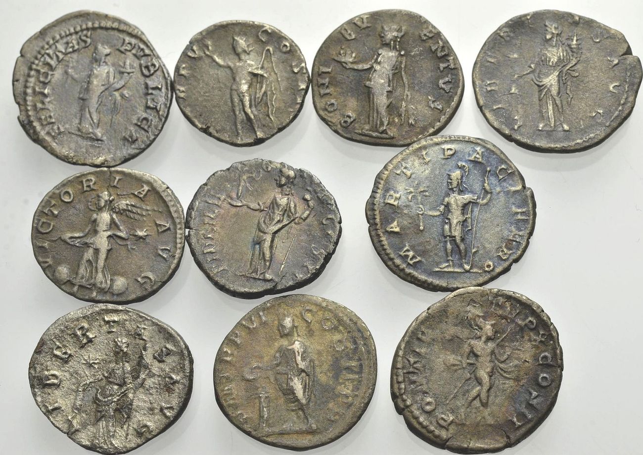 ROM, KAISERZEIT Denar x 10 LOT: SEPTIMIUS SEVERUS; CARACALLA; ELAGABAL ...