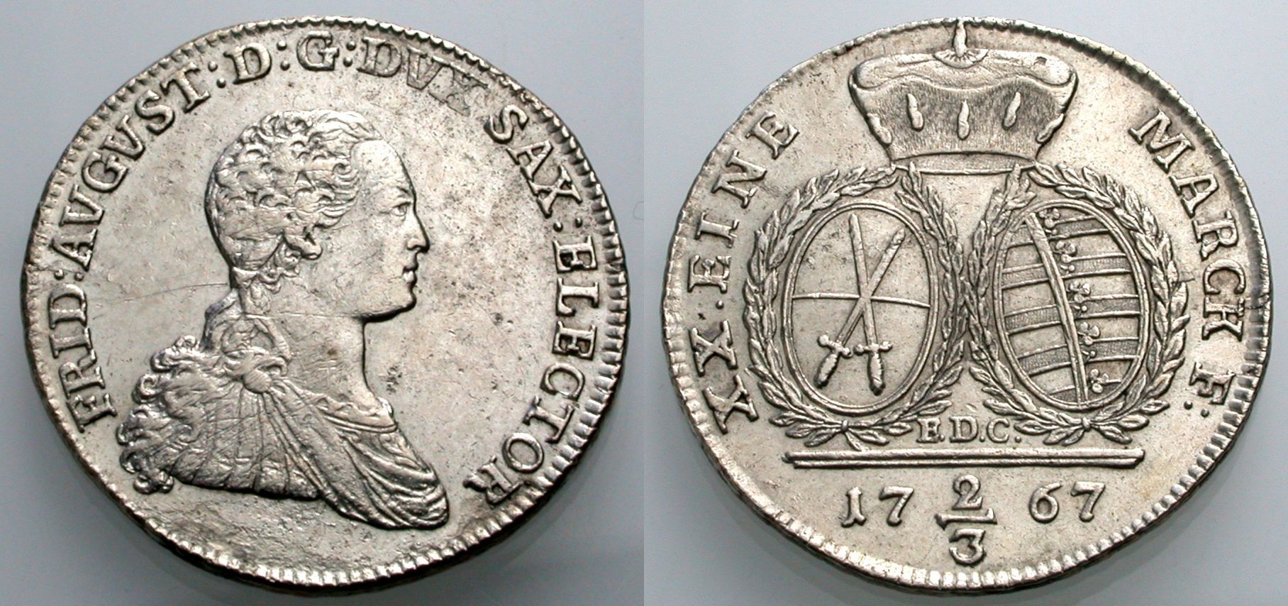 SACHSEN 2/3 Taler 1767 FRIEDRICH AUGUST III. VF | MA-Shops