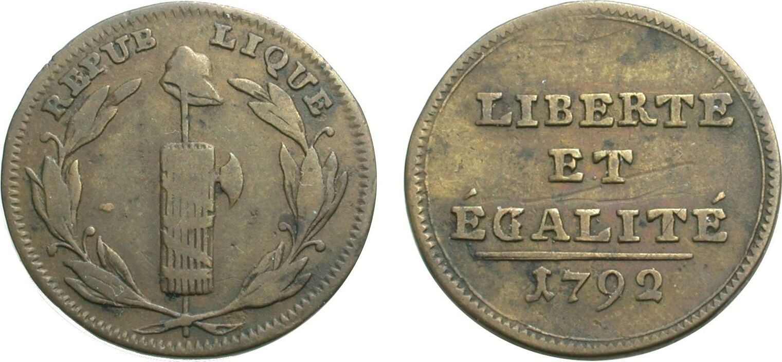 FRANKREICH Monnaye de Confiance 1792 Constitution VF | MA-Shops