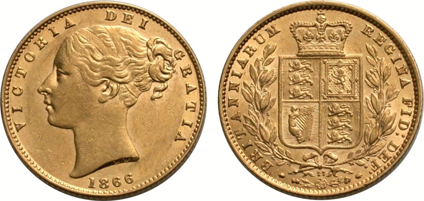 GROSSBRITANNIEN Sovereign 1866 Victoria aEF | MA-Shops
